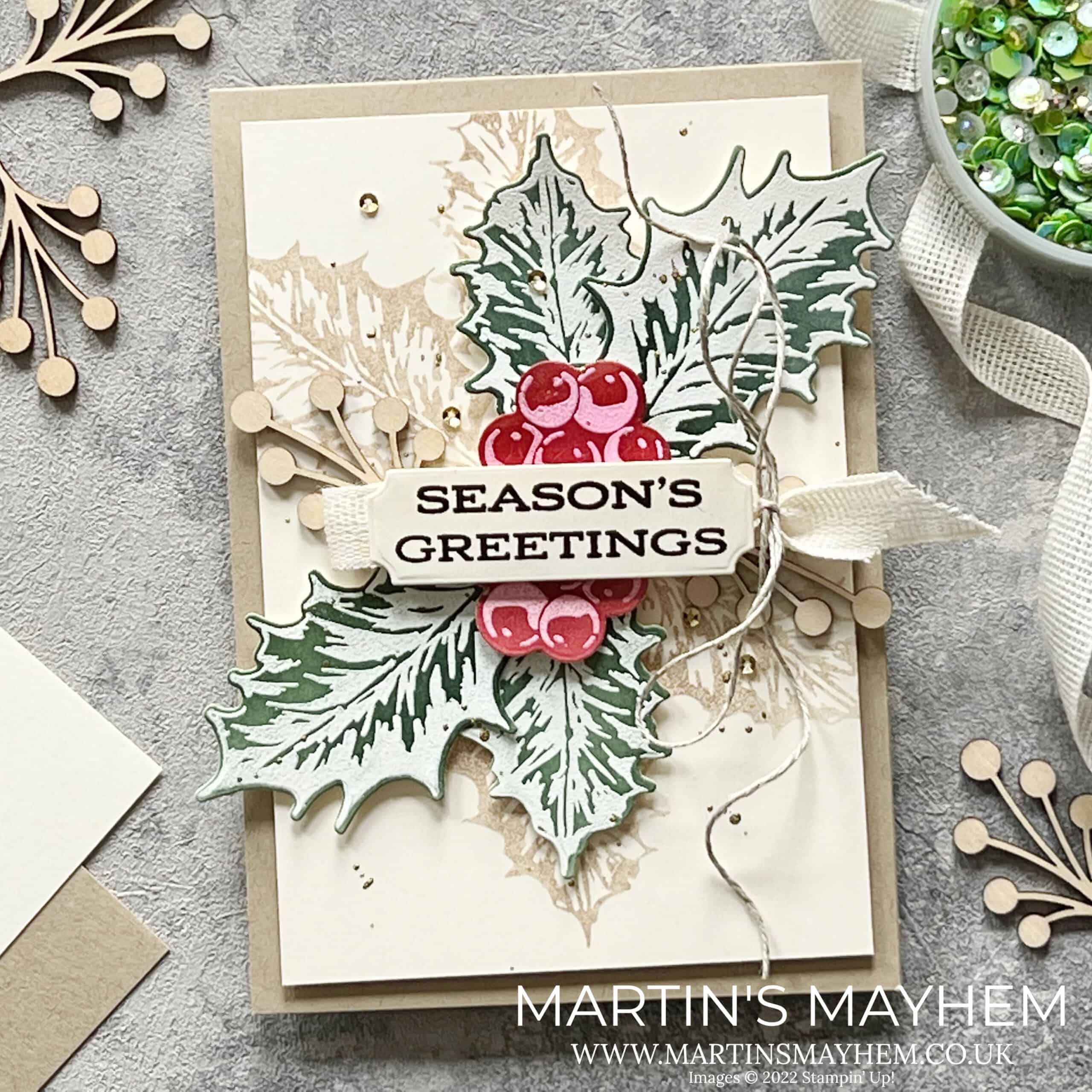Fancy Friday - Stampin' Up! Leaves of Holly Bundle - Martin's Mayhem