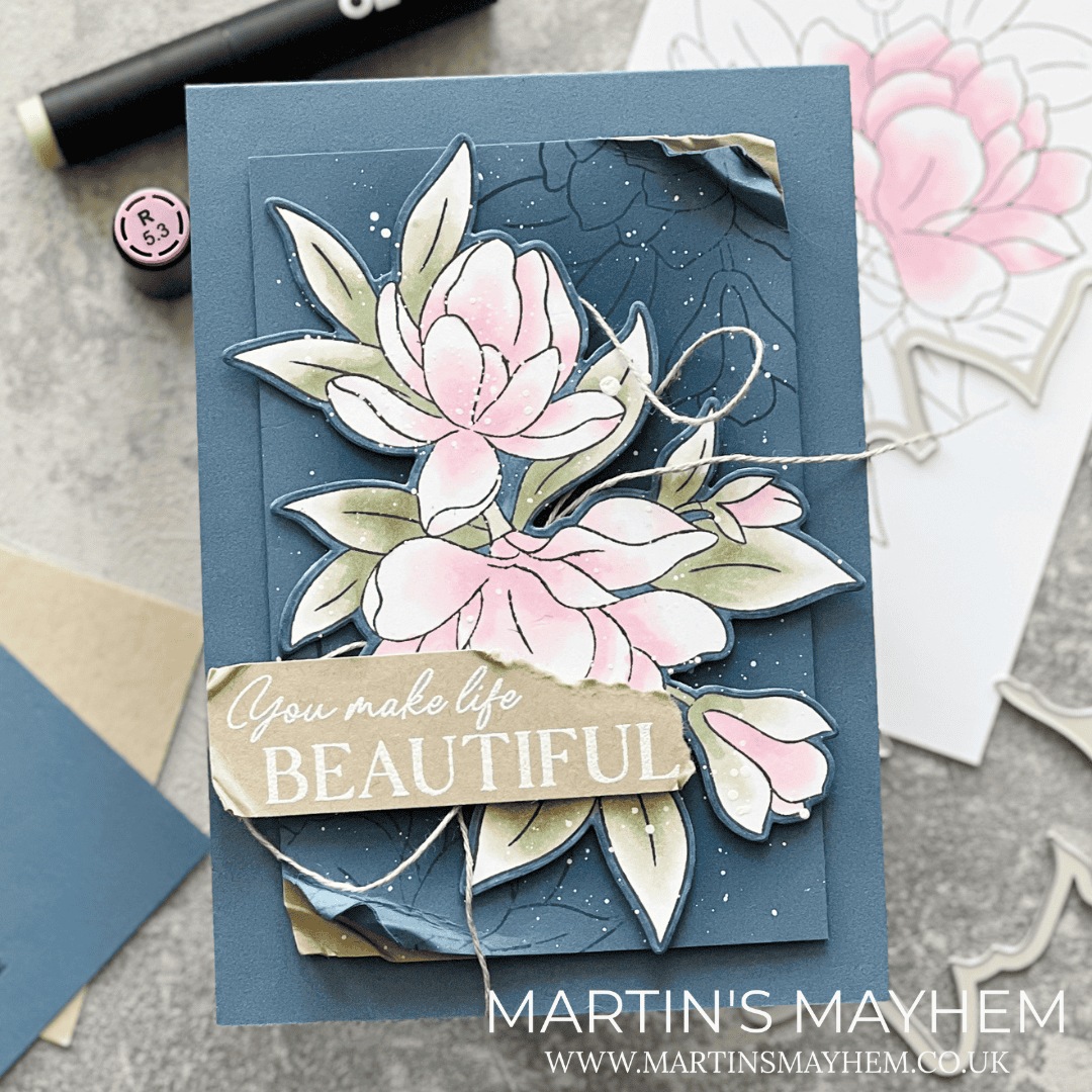 Magnificent Magnolia: A Stunning Layered Floral Card - Martin's Mayhem